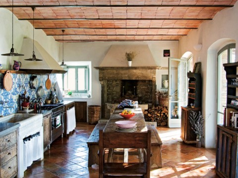 El estilo rústico en una residencia italiana