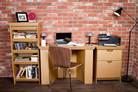 Muebles de cartón reciclable