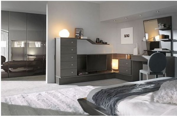 Sofisticados dormitorios en gris y blanco