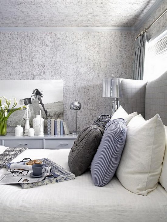 Sofisticados dormitorios en gris y blanco
