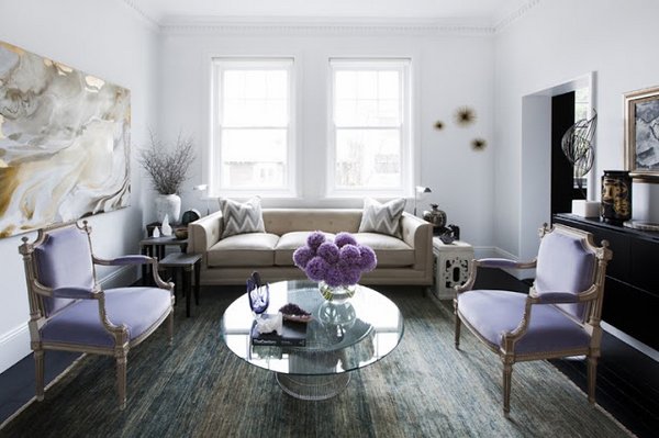 Salones con estilo en color lavanda